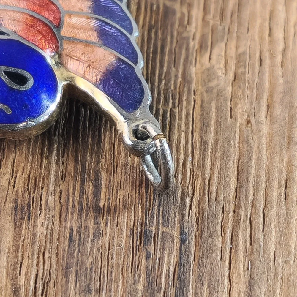 Swan | Jewelry | Vintage Cloisonne Swan Pendant Blue Enamel Bird Charm ...